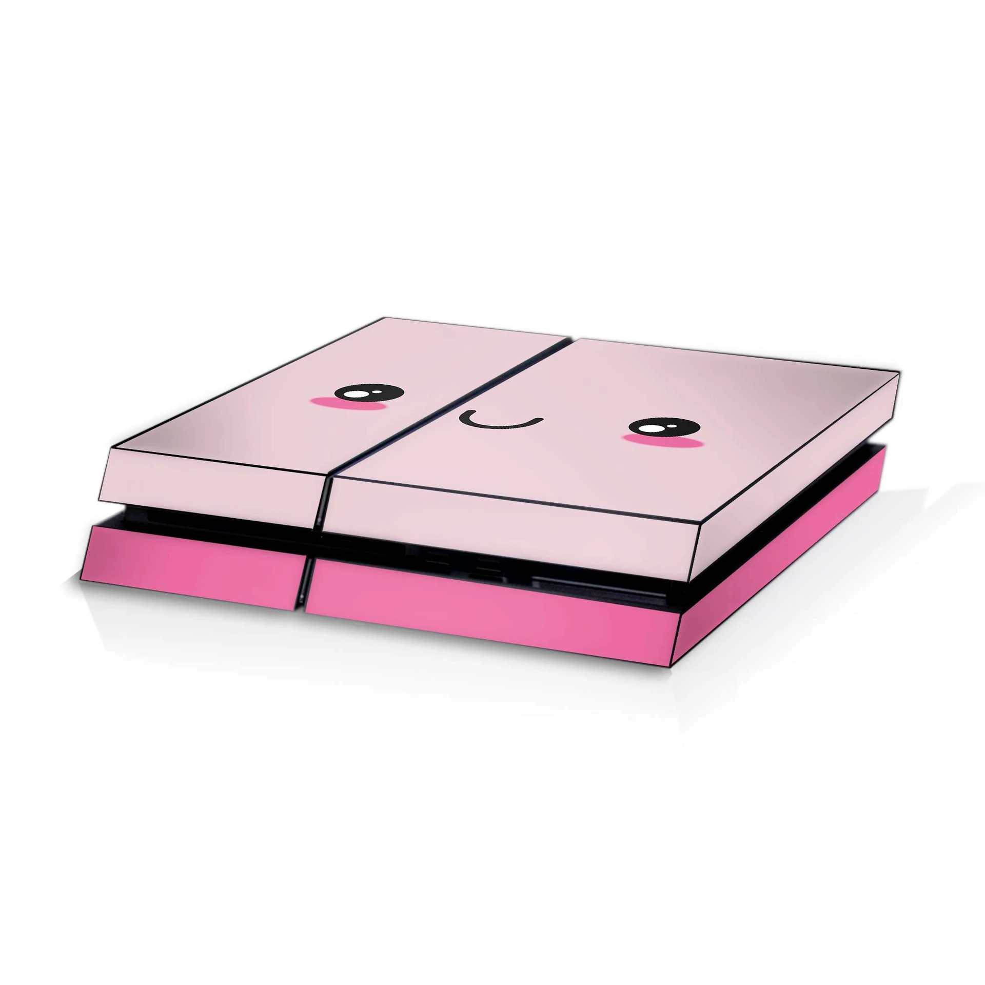Cute Kawaii Face Pink PS4 Console Skin