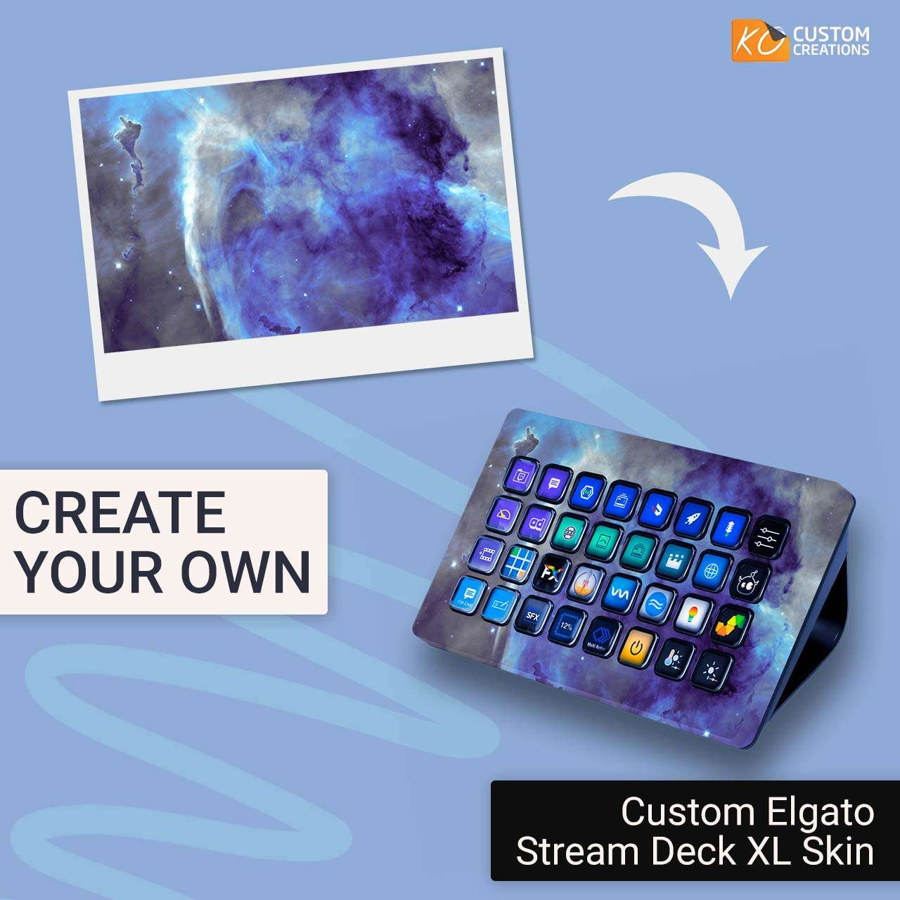 Custom Elgato Stream Deck XL Skins | KO Custom Creations