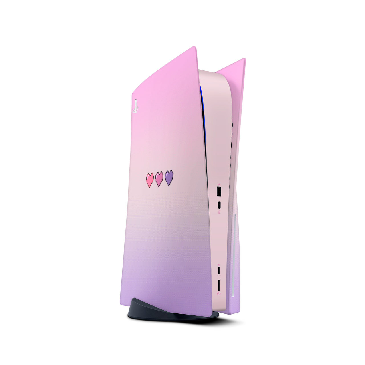 8-Bit Pink & Purple Hearts PlayStation 5 Skin