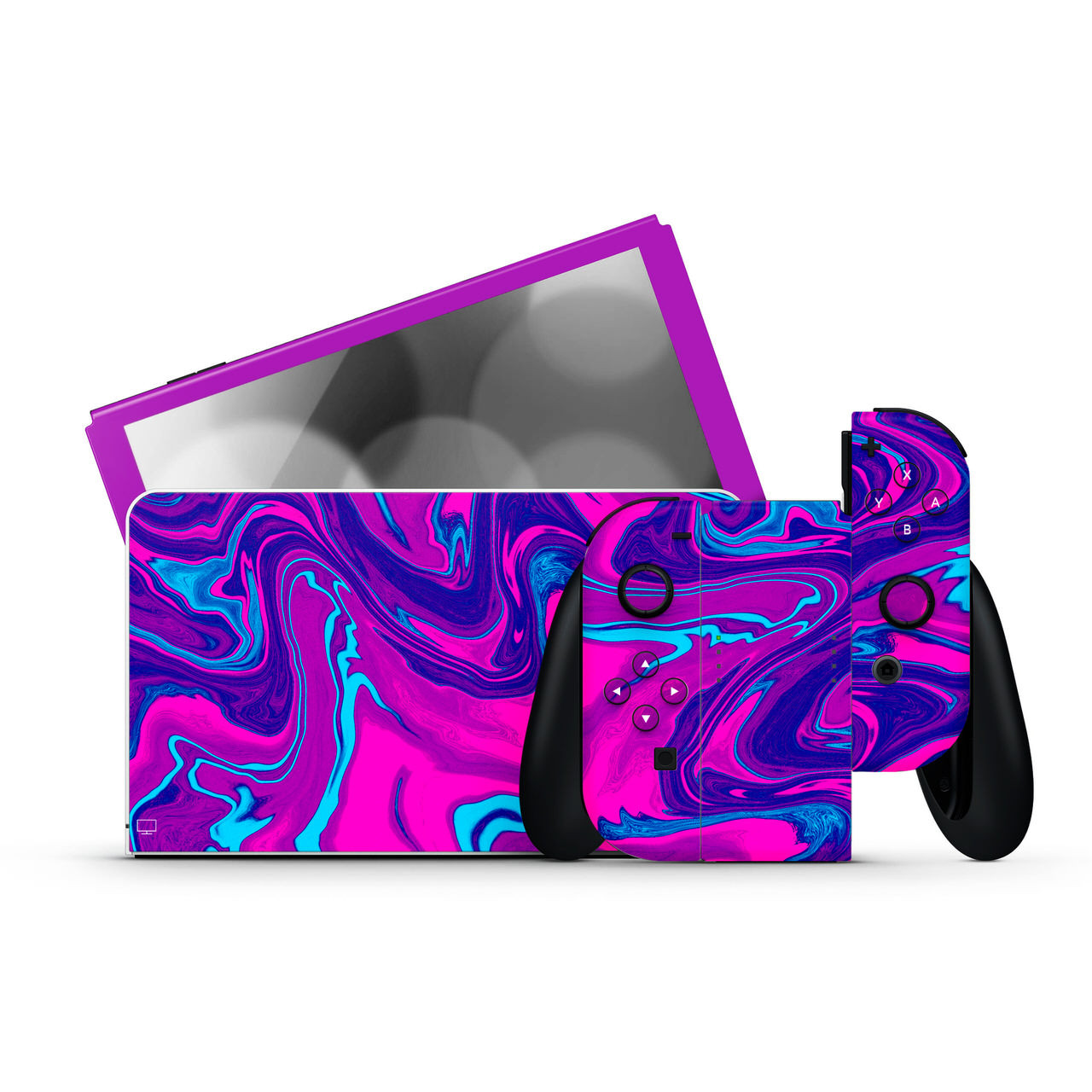 Neon Galaxy Nintendo Switch OLED Skins | KO Custom Creations
