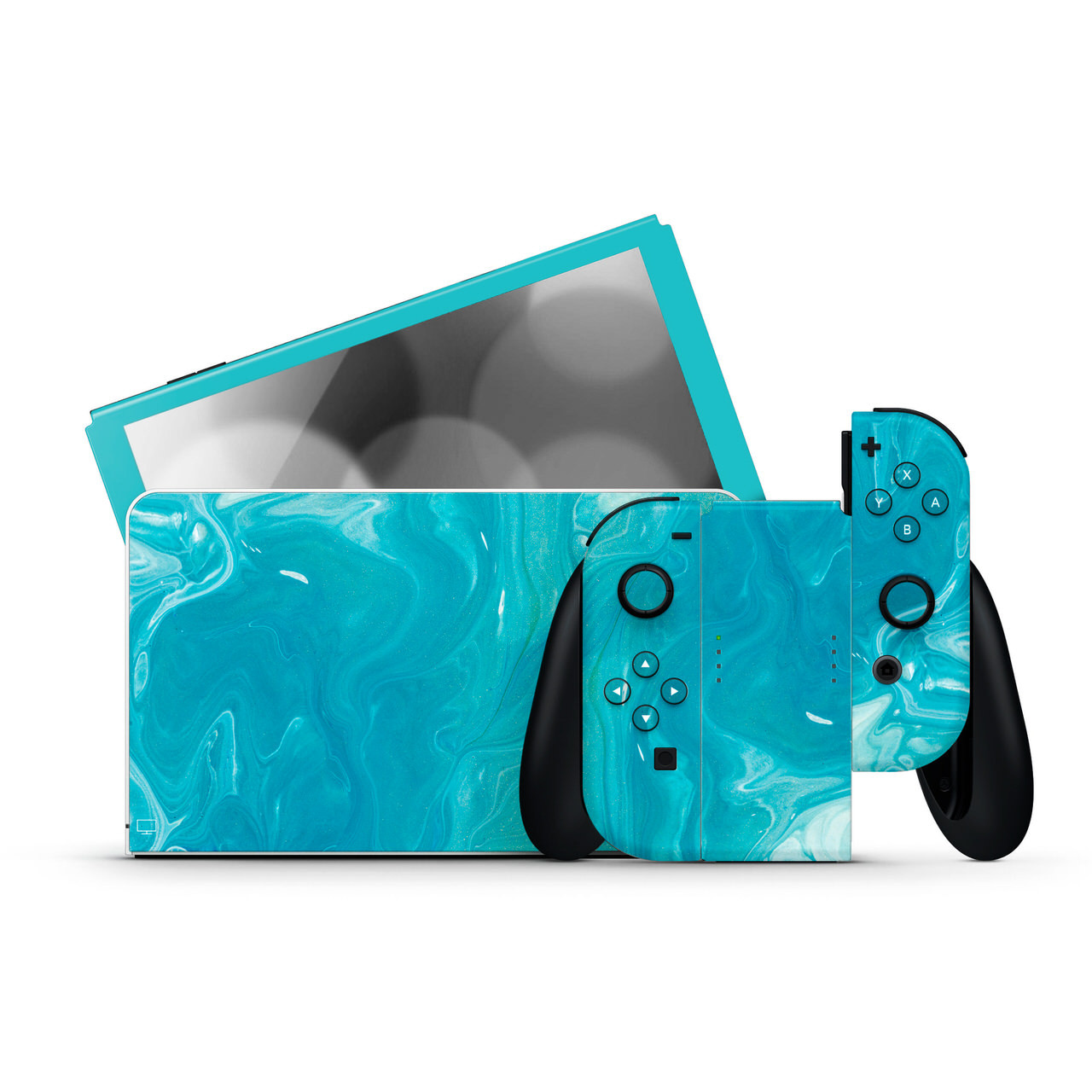 Rainbow Marbled Nintendo Switch OLED Skins | KO Custom Creations
