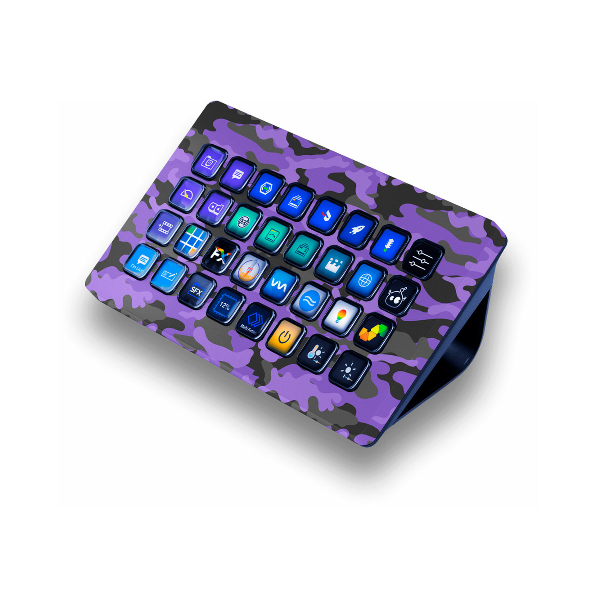 Cobalt Camo Elgato Stream Deck Xl Skin