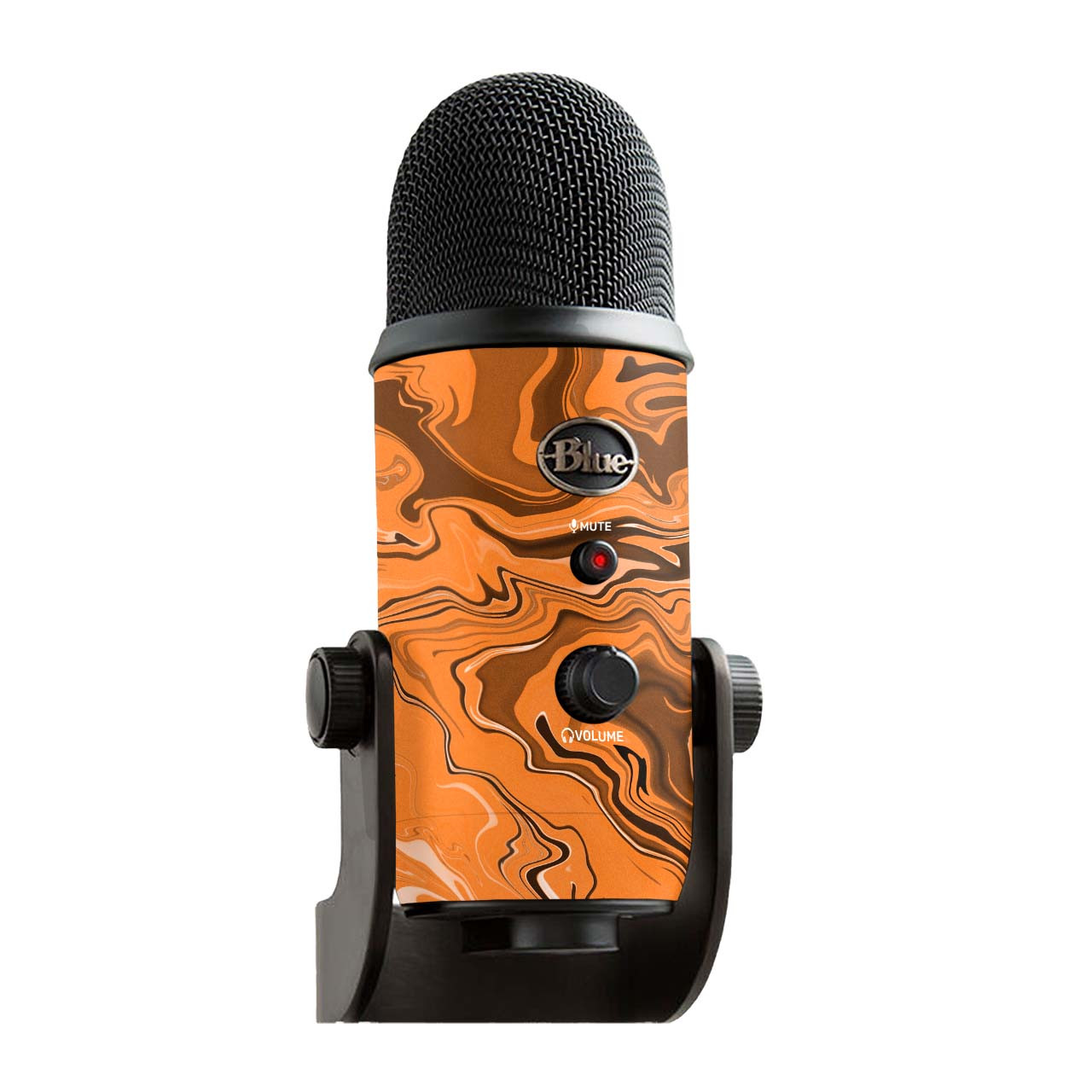 Orange Marbling Blue Yeti Microphone Skin | KO Custom Creations
