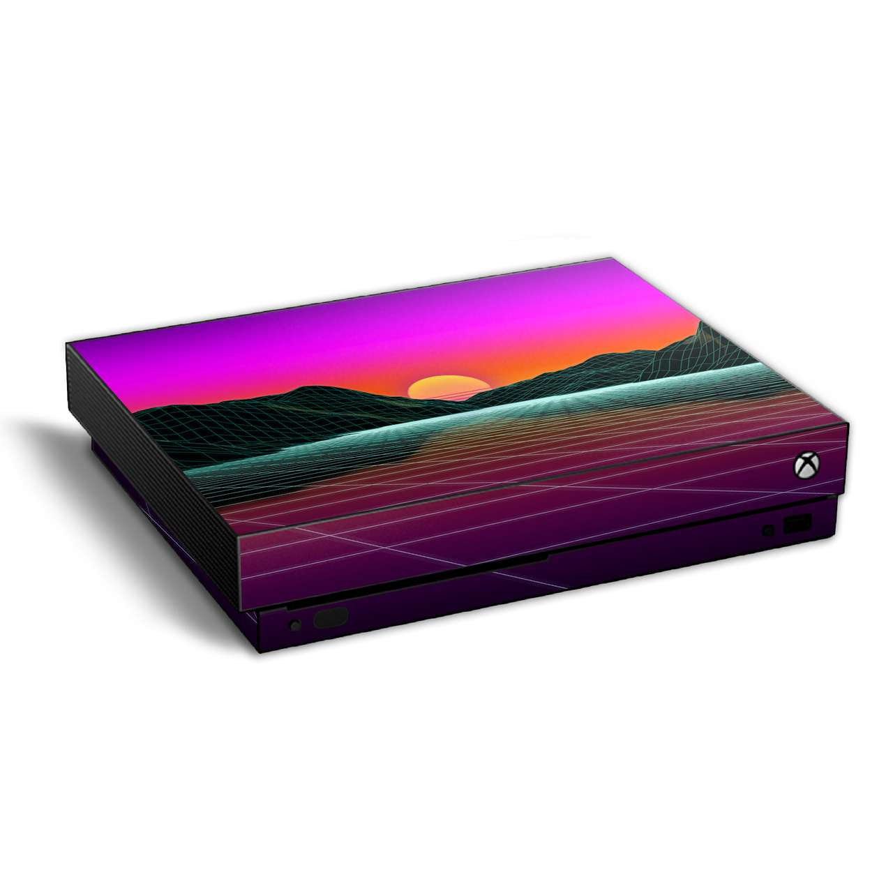 Outrun Mountain Sunset Xbox One X Console Skin
