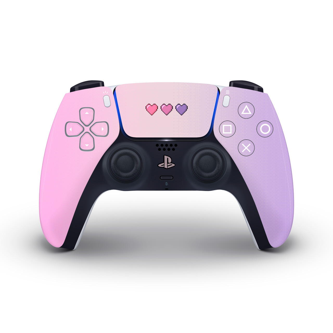 8-Bit Pink & Purple Hearts PlayStation 5 Skin