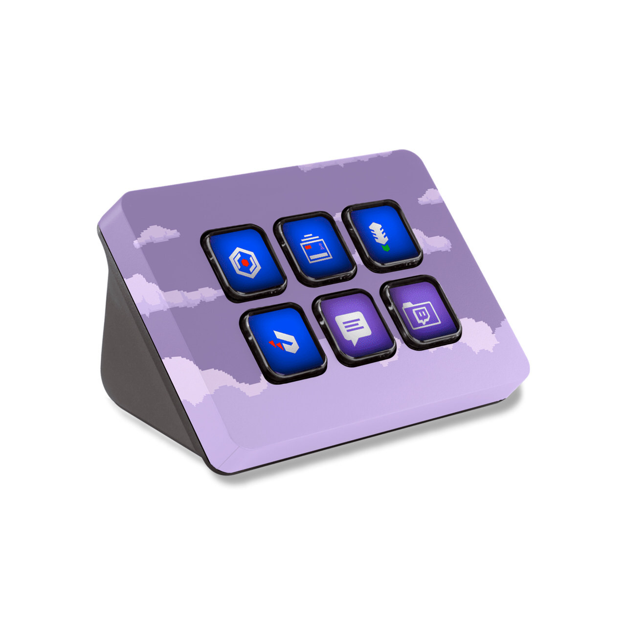 8-Bit Dull Lavender Clouds Elgato Stream Deck Mini Skin