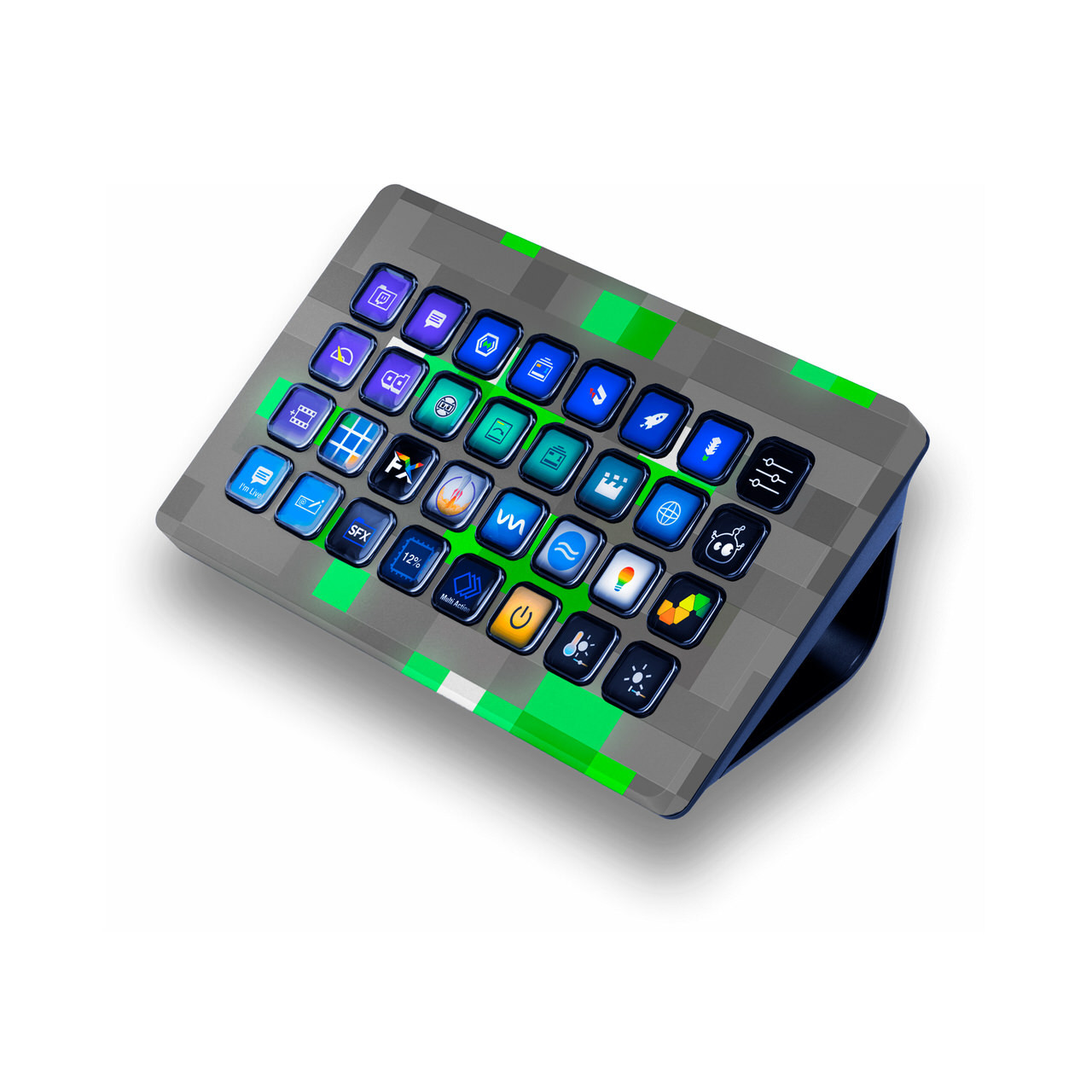 Pixel Emerald Block Elgato Stream Deck XL Skin | KO Custom Creations