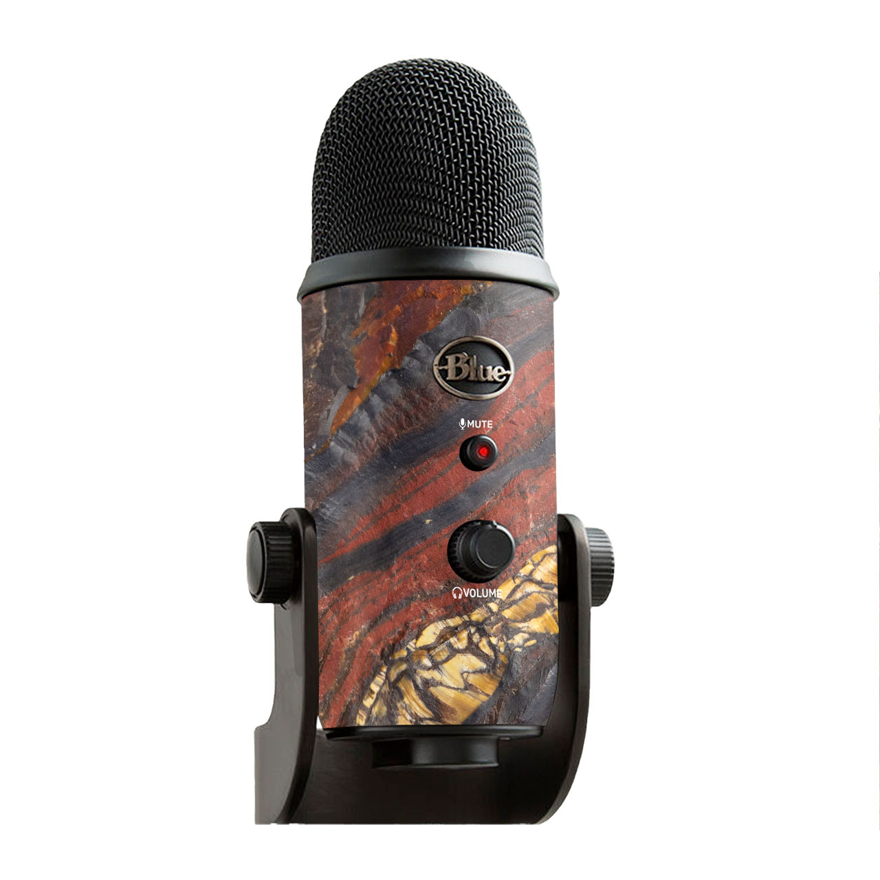 Tiger Iron Blue Yeti Microphone Skin | KO Custom Creations
