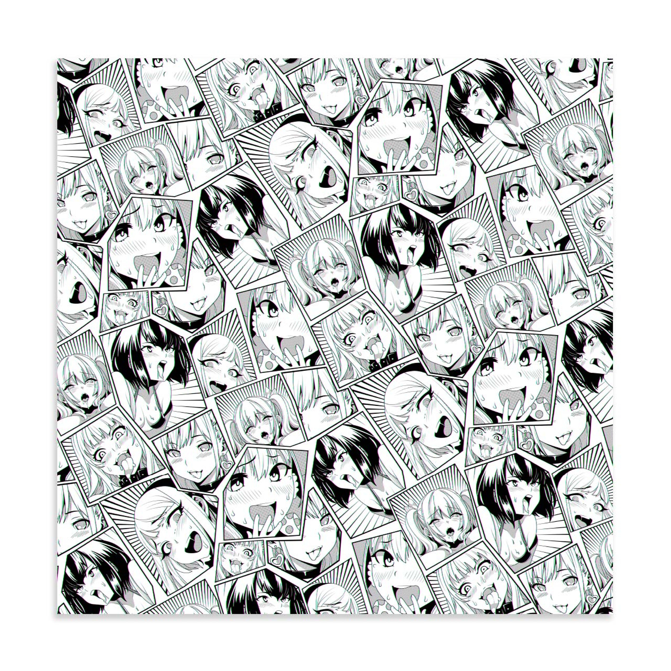 Ahegao Collage Trioscopic Wrap Sheet | KO Custom Creations