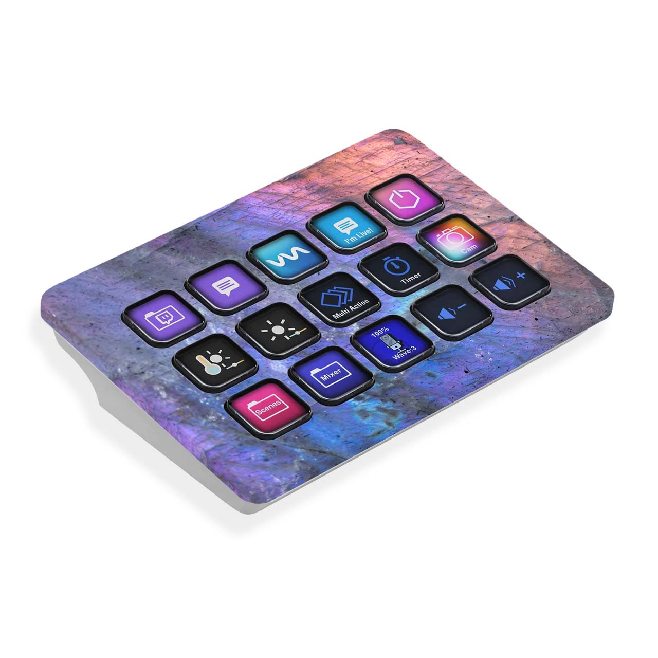 Neon Opal Stream Deck MK.2 Faceplate Skin | KO Custom Creations