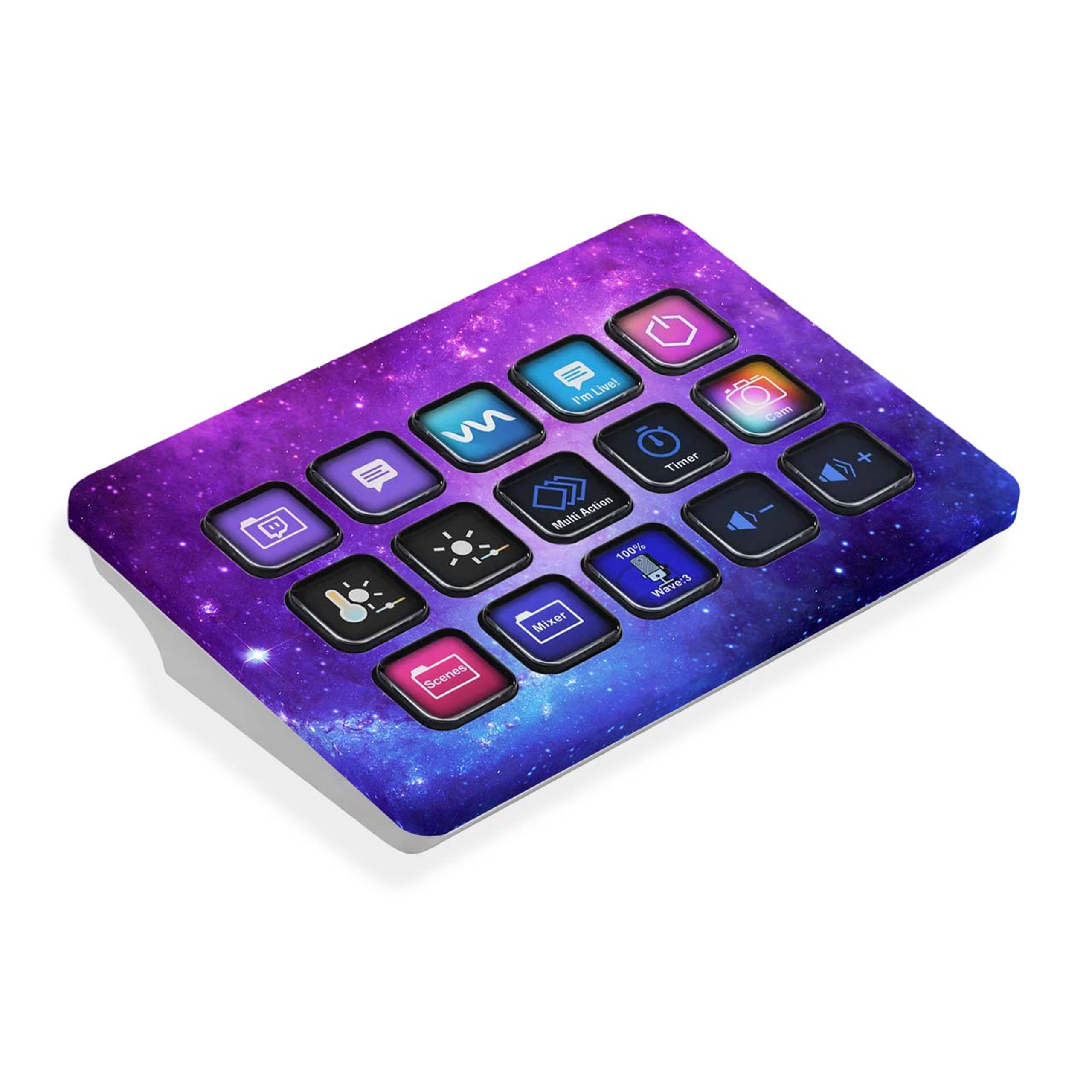 Neon Galaxy Elgato Stream Deck Mk2 Skin Ko Custom Creations