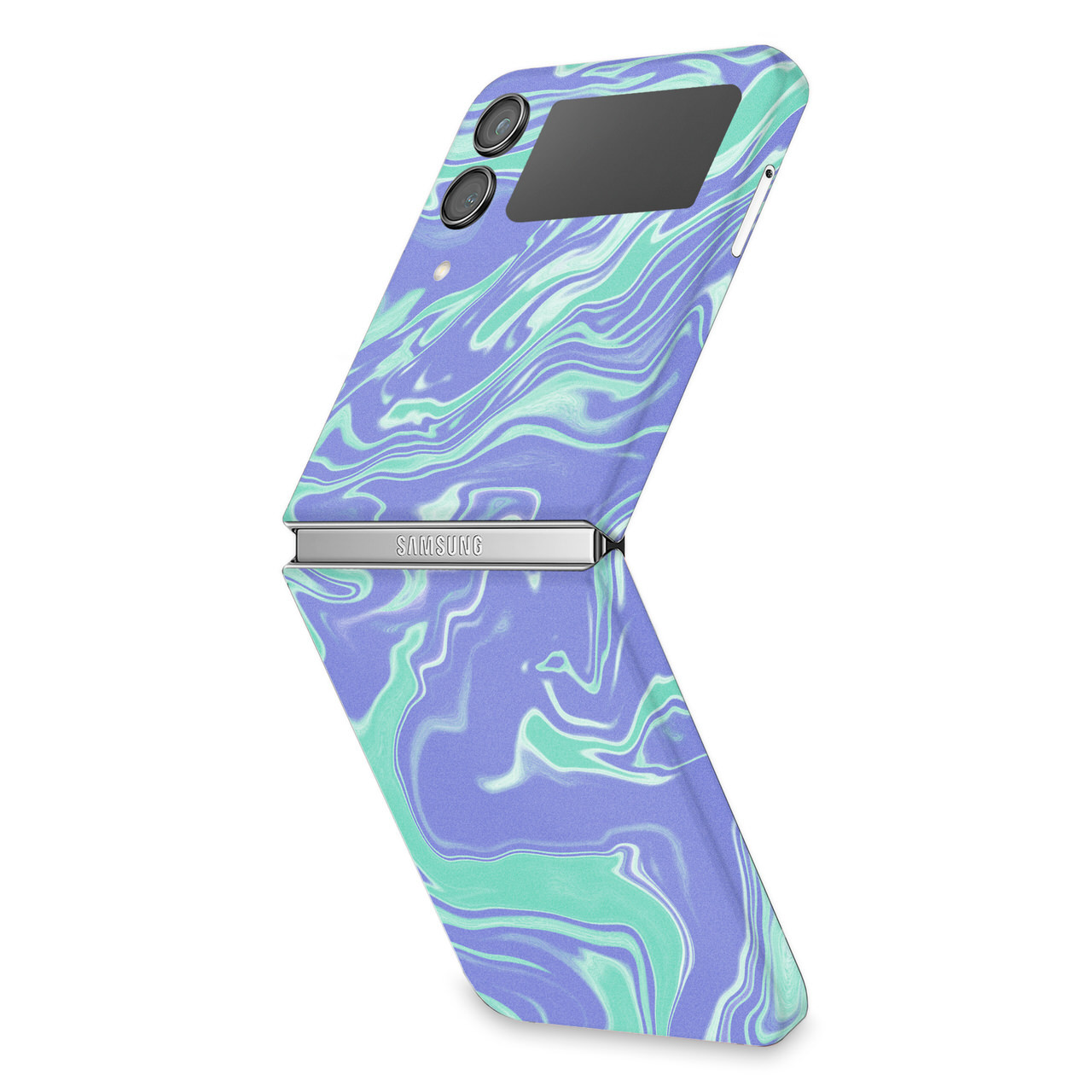 Black Pink Marbled Galaxy Z Flip4 Skin | KO Custom Creations