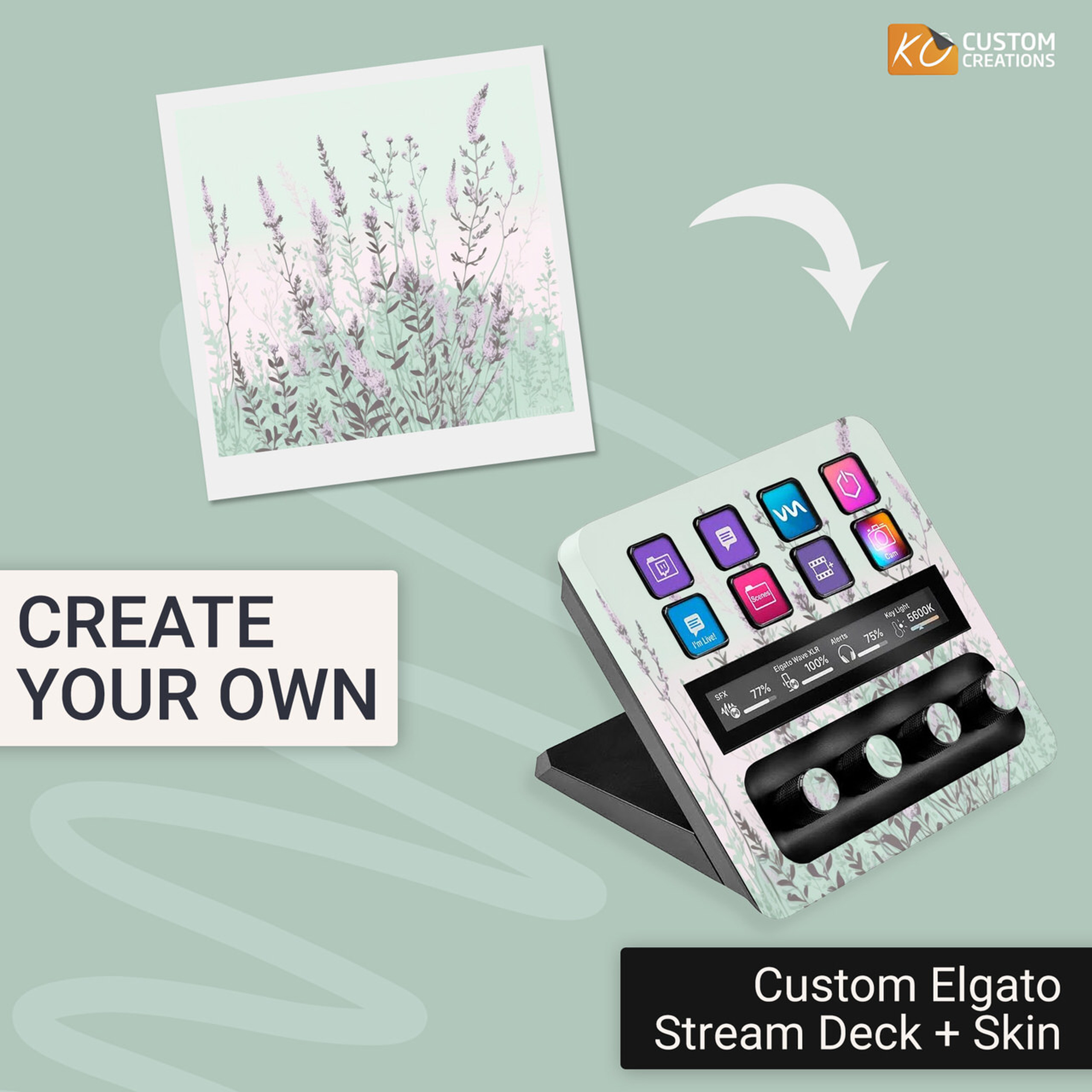 Custom Stream Deck Mk2 Faceplate Skin Ko Custom Creations