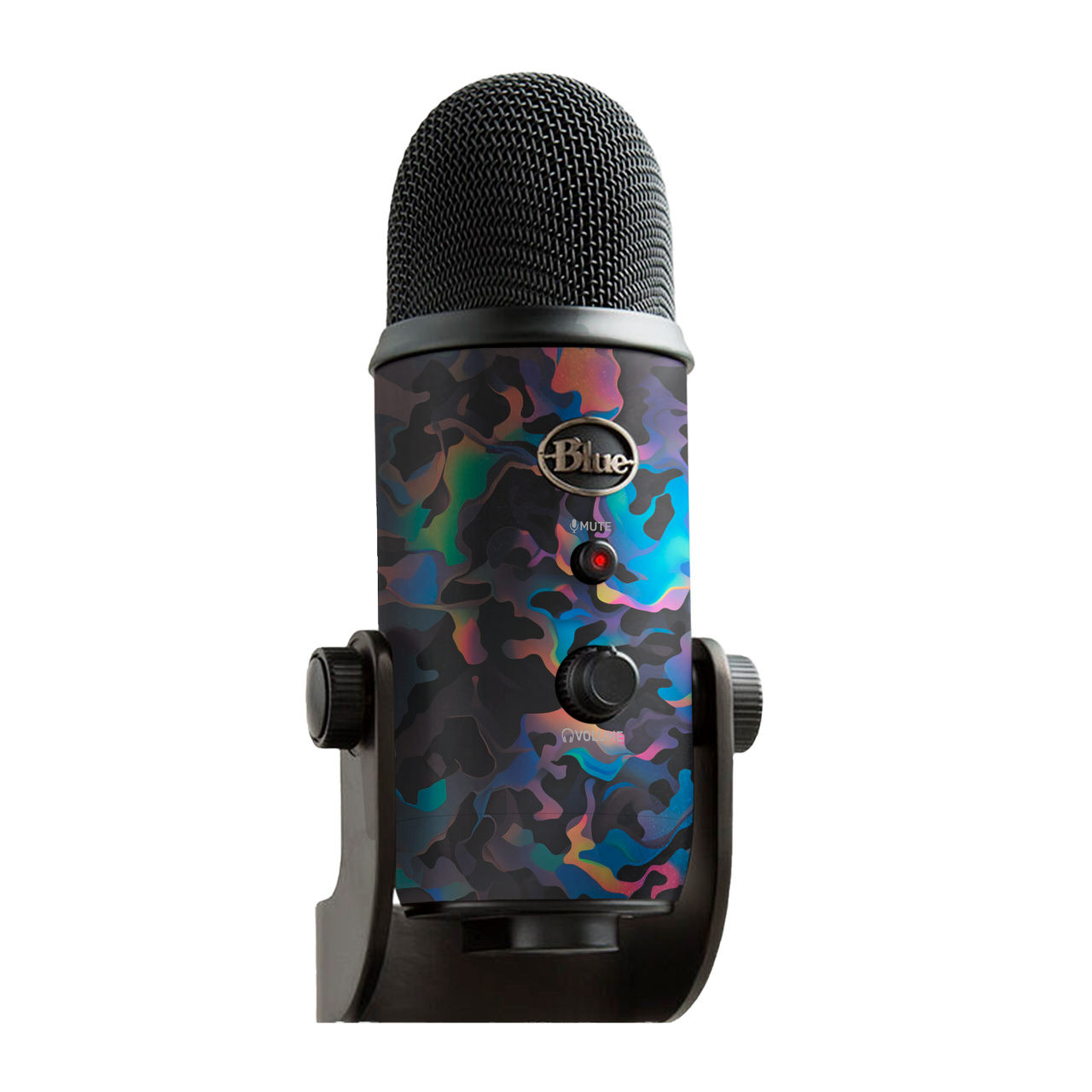 Neon Opal Blue Yeti Microphone Skin | KO Custom Creations