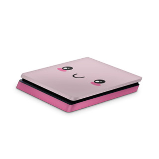 Cute Kawaii Face Pink PS4 Slim Console Skin