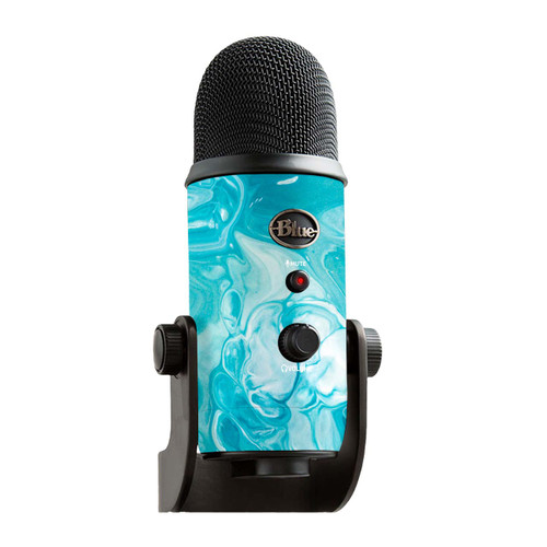 Water Stone Marbled Blue Yeti Microphone Skin Ko Custom Creations