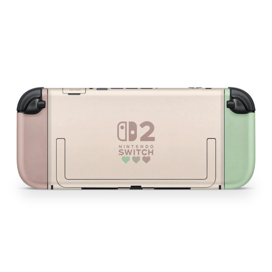Pastel Matcha & Coffee Hearts Nintendo Switch 2 Skin