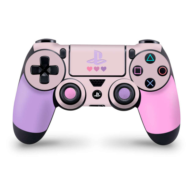 Pastel Pink & Purple Hearts PS4 Controller Skin