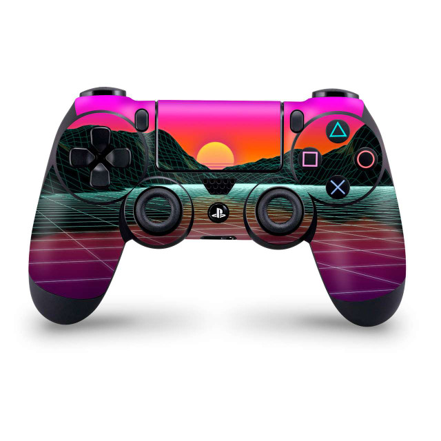 Outrun Mountain Sunset Steam Controller Skin