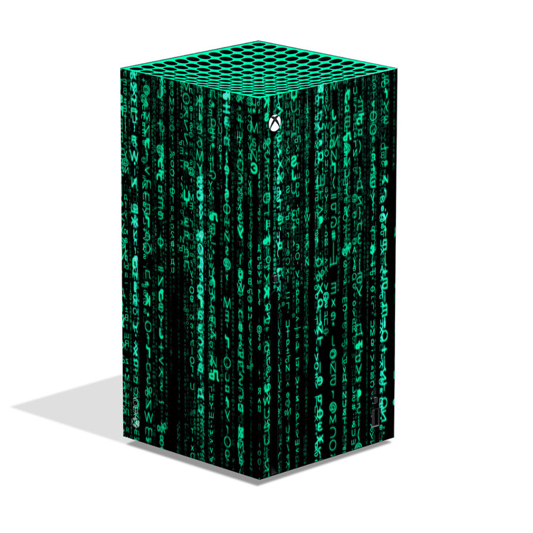 Cyan Digital Rain Xbox Series X Skin | KO Custom Creations
