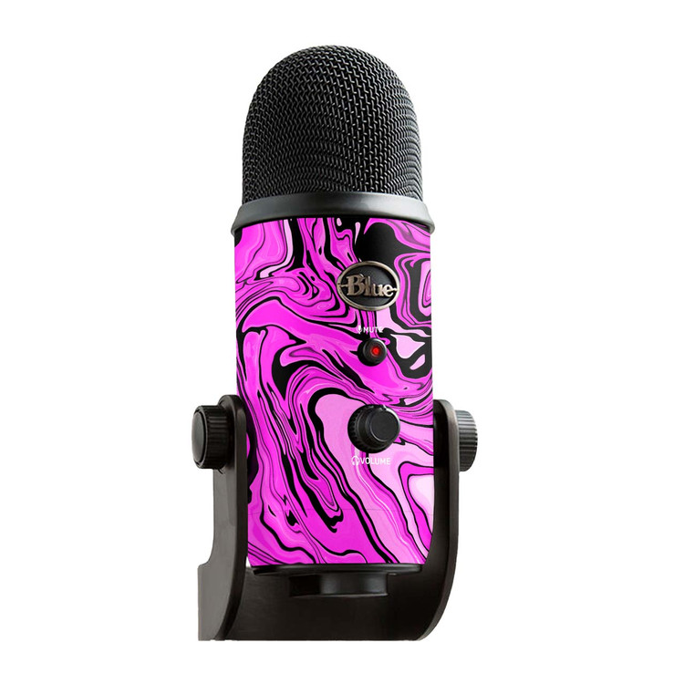 Pink Marbling Blue Yeti Microphone Skin Ko Custom Creations