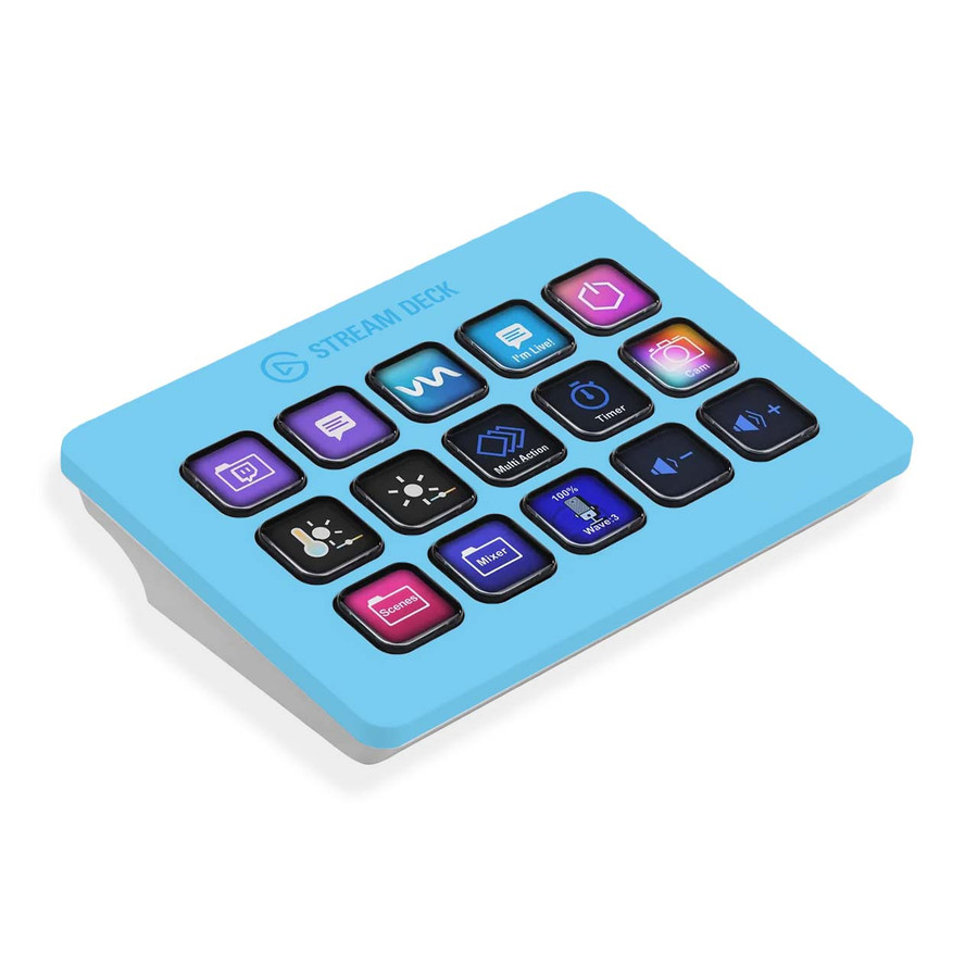 Sky Blue Elgato Stream Deck Mk2 Skin Ko Custom Creations