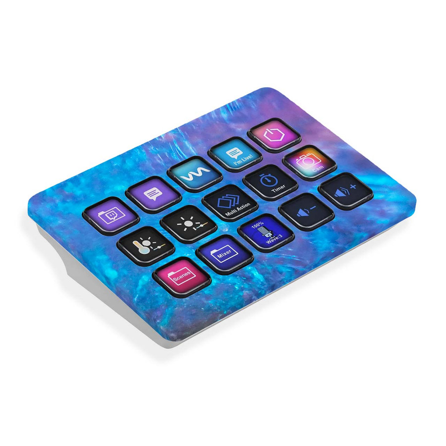 Neon Opal Stream Deck Mk2 Faceplate Skin Ko Custom Creations