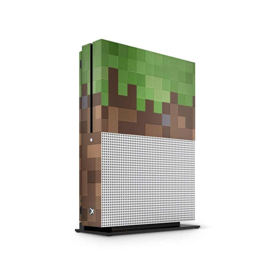 Pixel Grass Block Xbox One S Console Skin