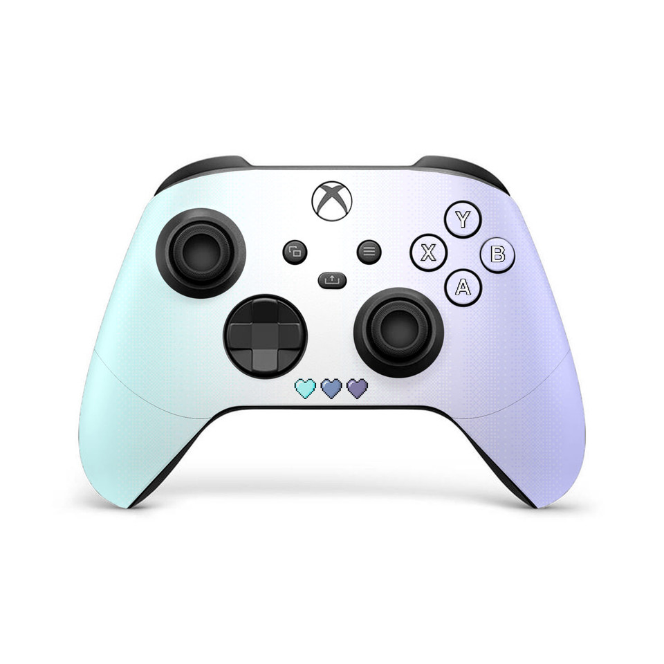 Blue & Lavender Hearts Xbox Controller Skin | KO Custom Creations
