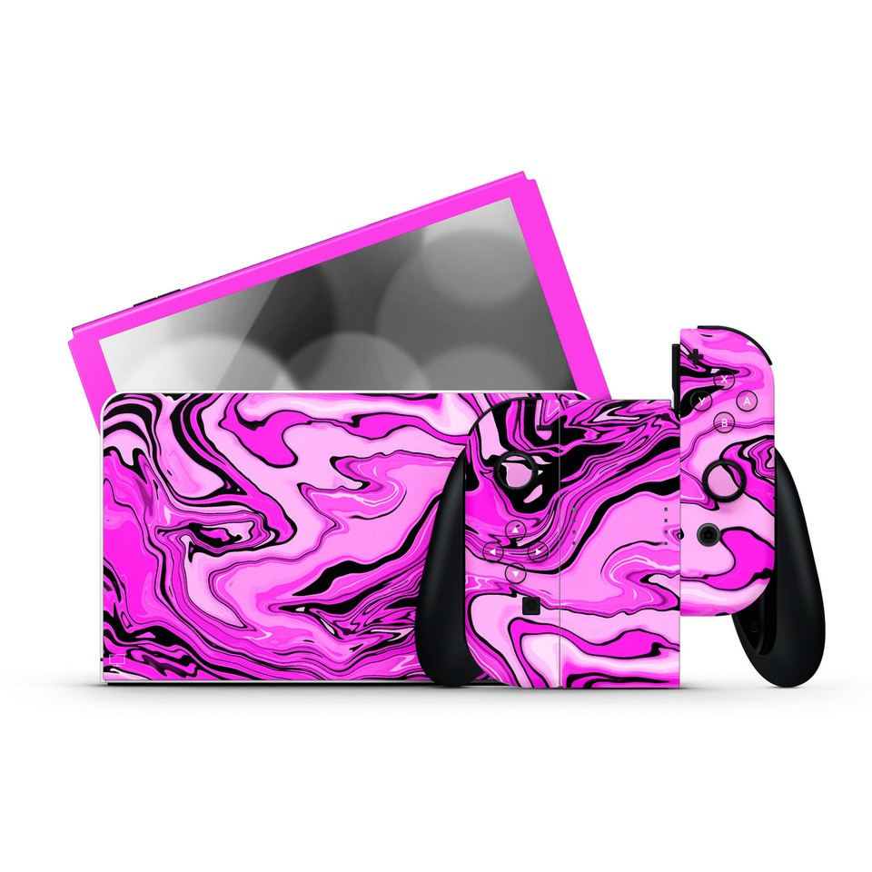 Sweet Pink Nintendo Switch OLED Skins | KO Custom Creations