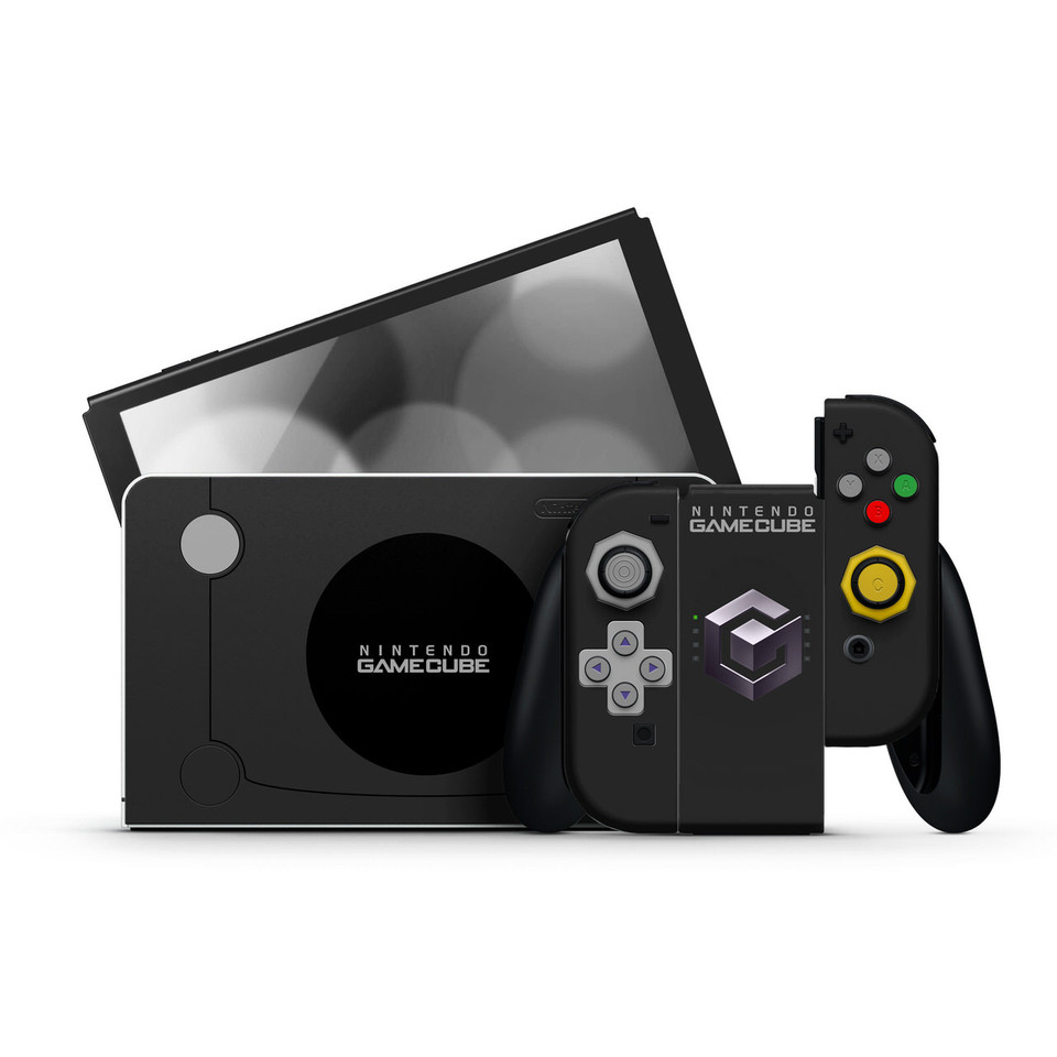 GameCube Black Nintendo Switch OLED Skins | KO Custom Creations