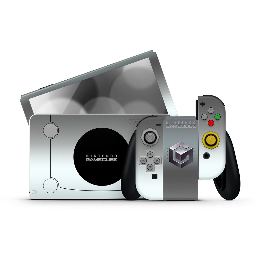 GameCube Silver Nintendo Switch OLED Skins | KO Custom Creations