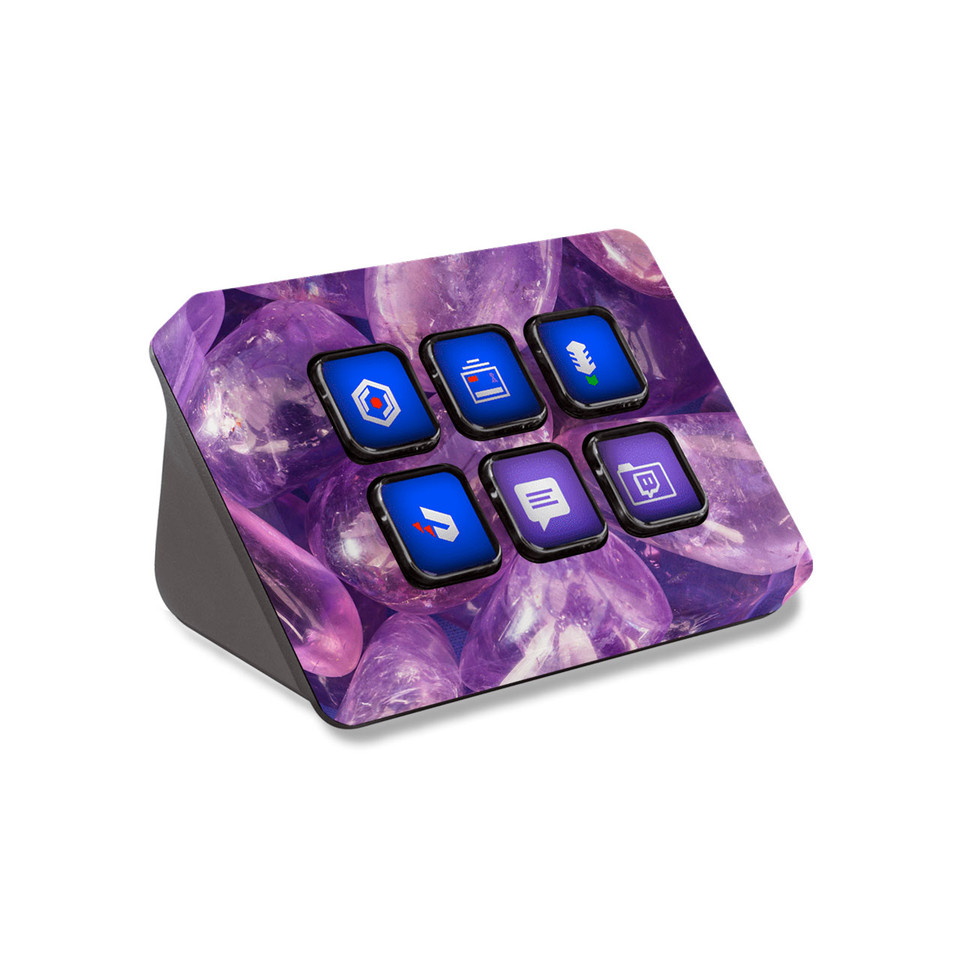 Polished Amethyst Stones Stream Deck Mk2 Faceplate Skin Ko Custom