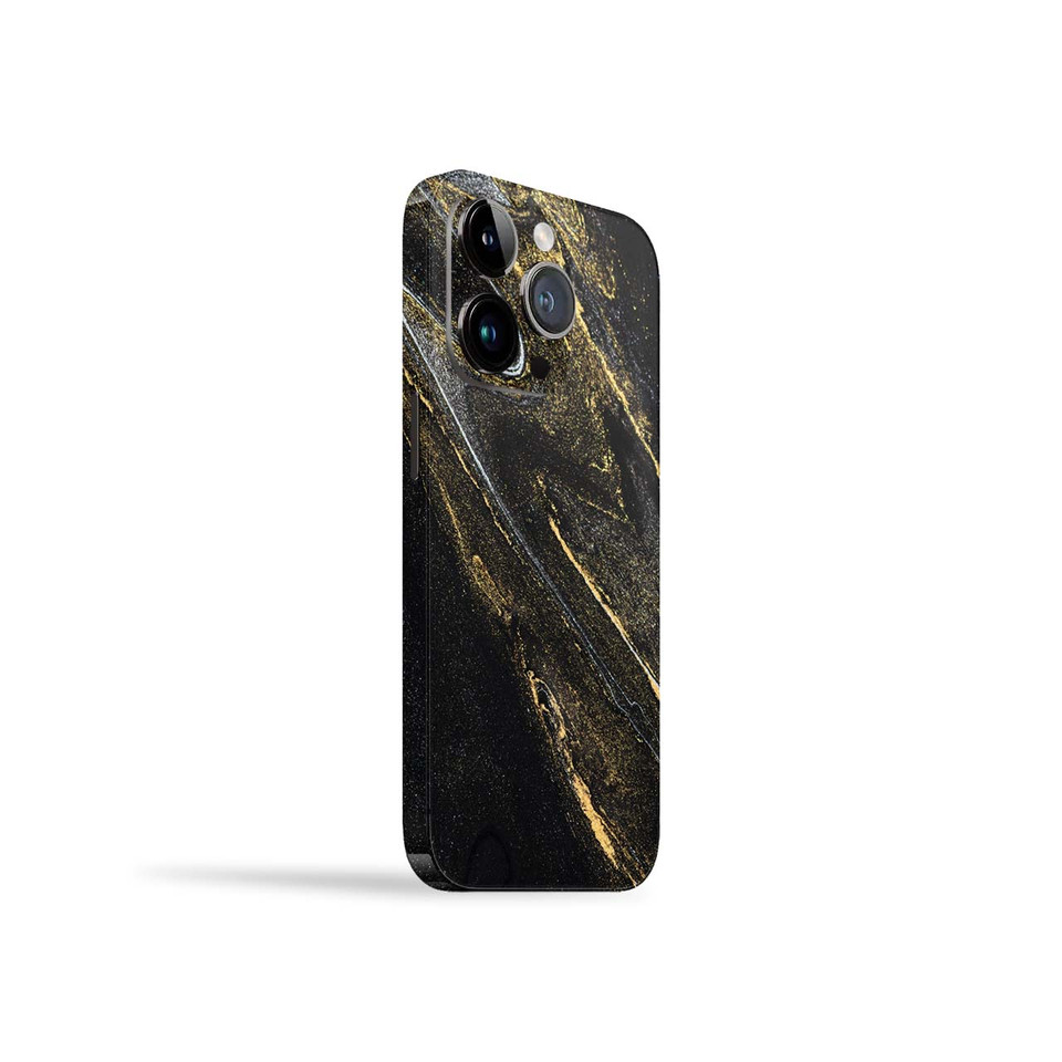 Dark Gold Marbled iPhone 14 Pro Skin | KO Custom Creations