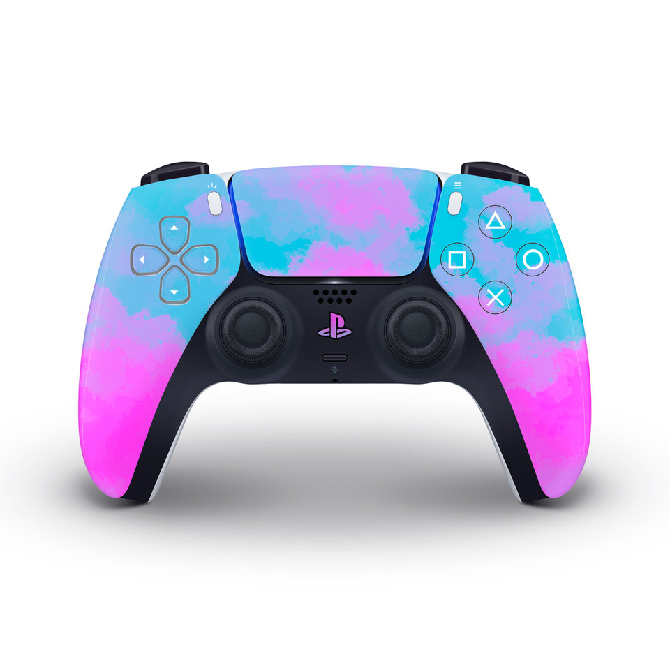Neon Watercolour Clouds Ps5 Controller Skin | KO Custom Creations