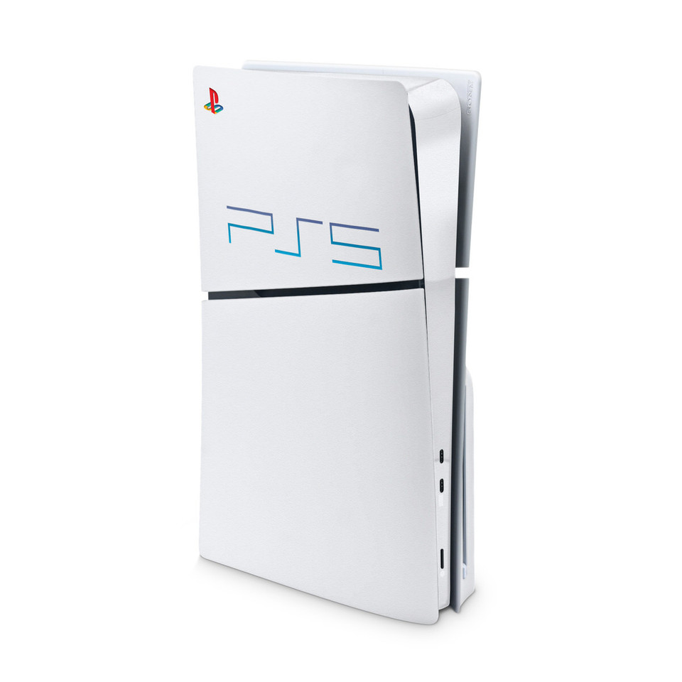 Retro Ps White PS5 Slim Skin | KO Custom Creations