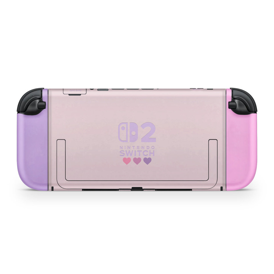 Pastel Pink & Purple Hearts Nintendo Switch 2 Skin