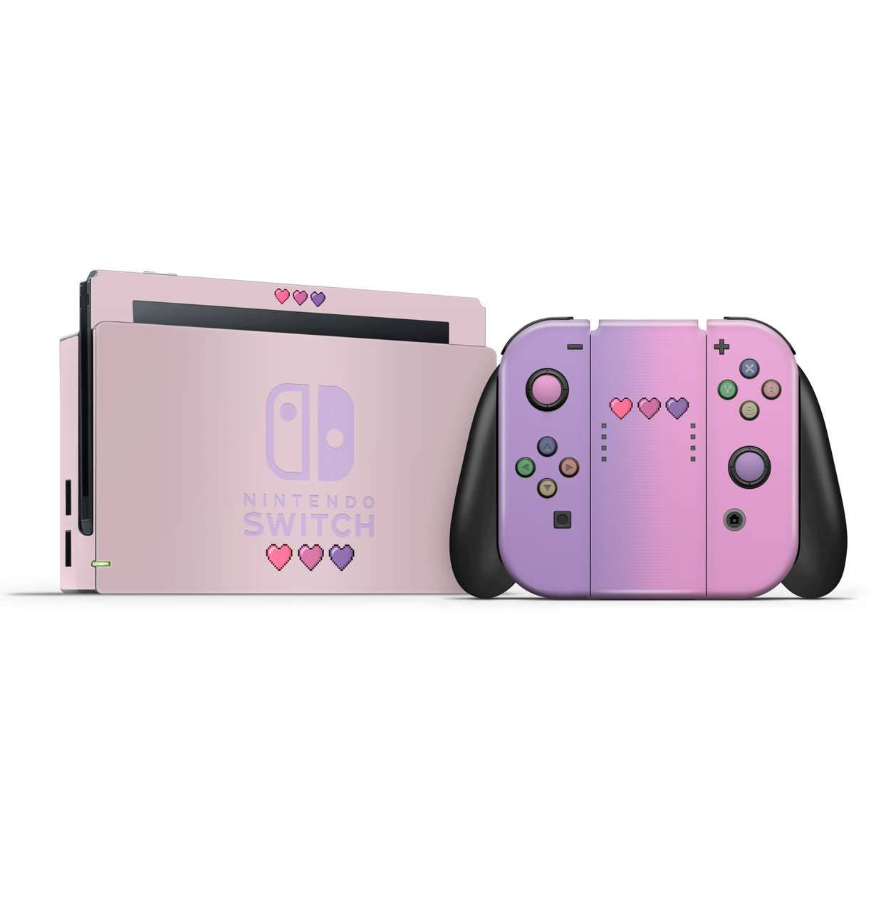 8-Bit Pastel Pink & Purple Hearts Switch Skin