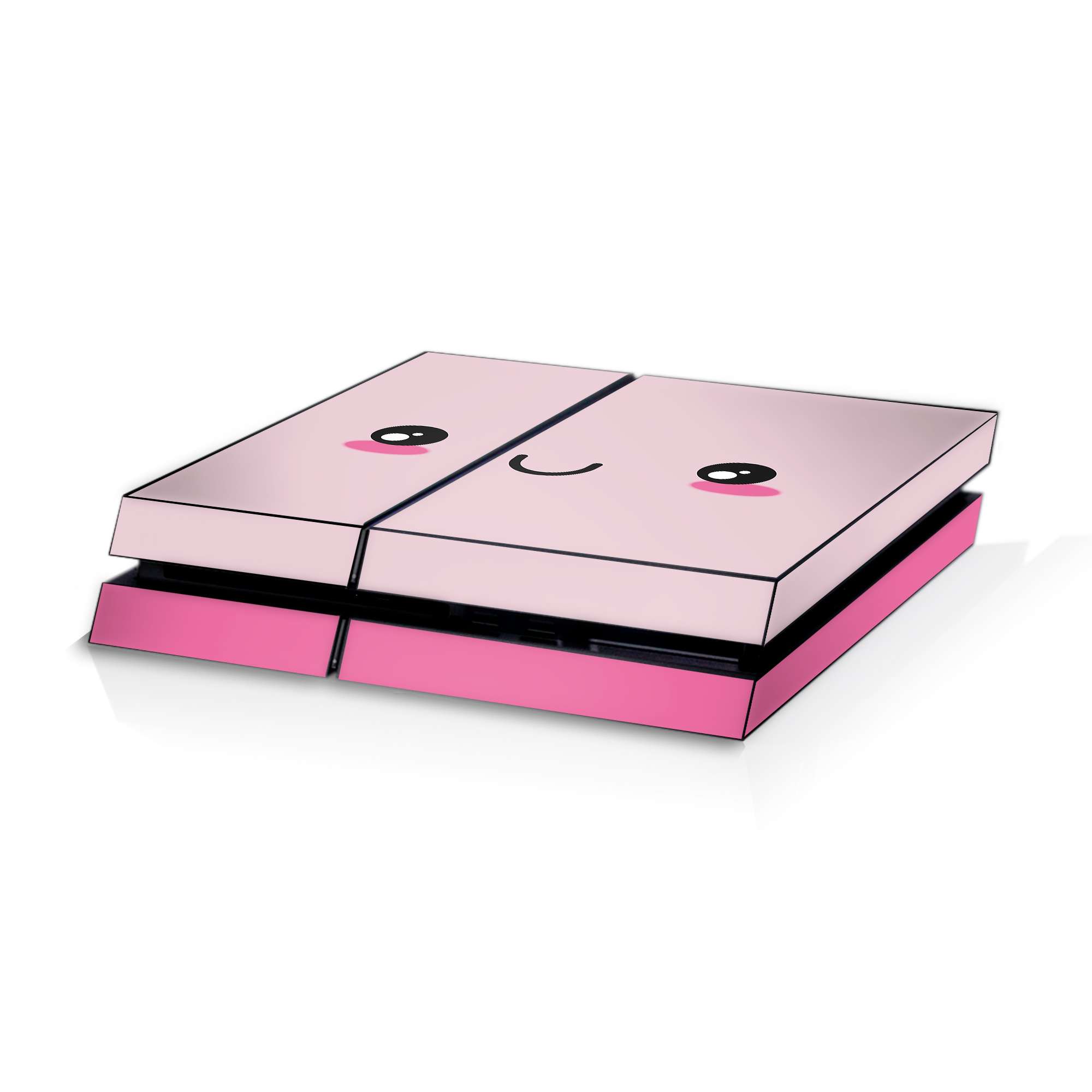 Cute Kawaii Face Pink PS4 Console Skin