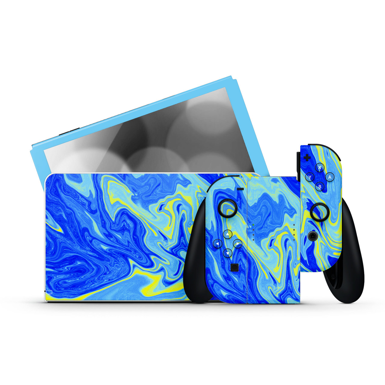 Azurite Marbled Nintendo Switch OLED Skins | KO Custom Creations