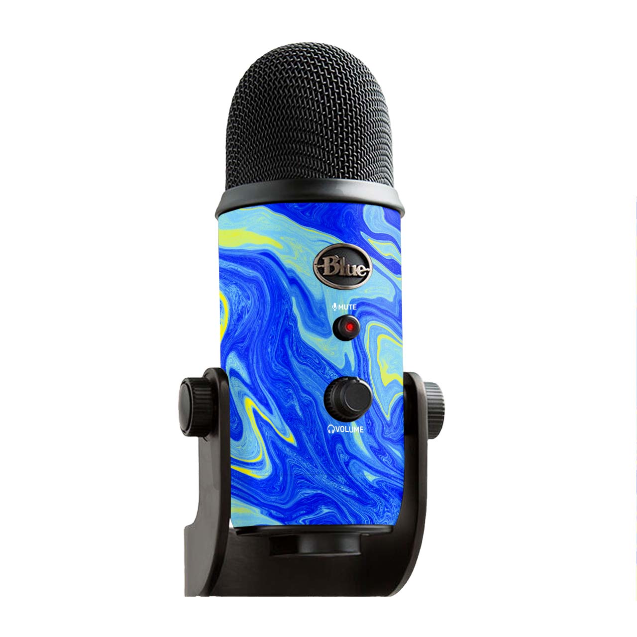 Azurite Marbled Blue Yeti Microphone Skin | KO Custom Creations