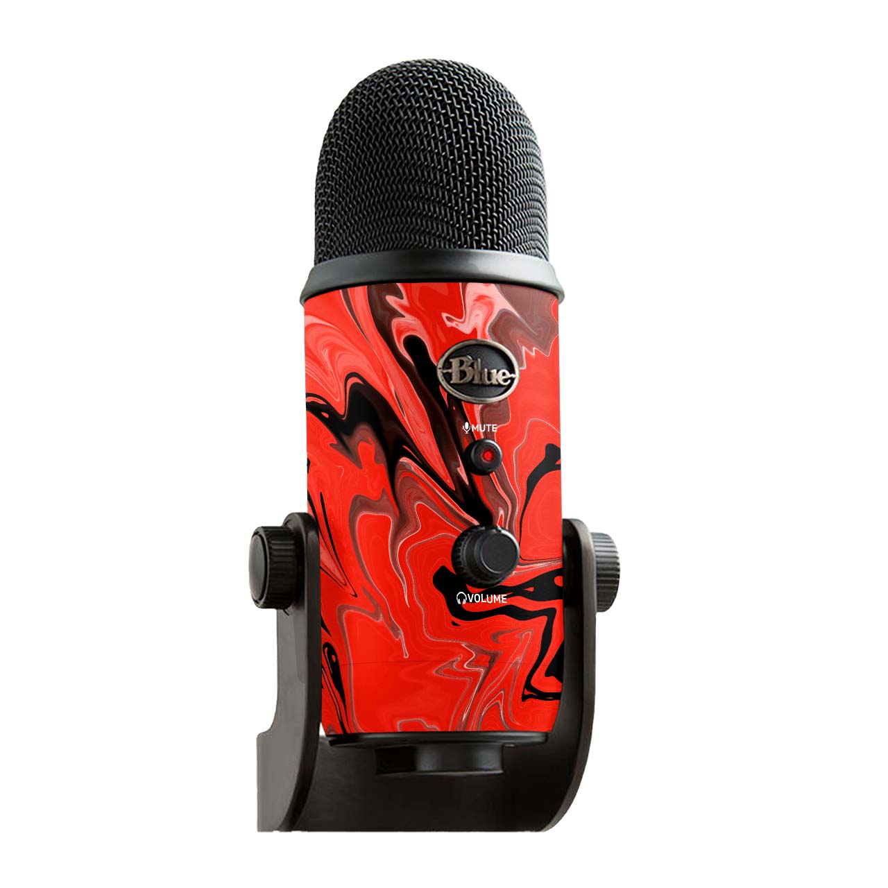 Red Marbling Blue Yeti Microphone Skin | KO Custom Creations