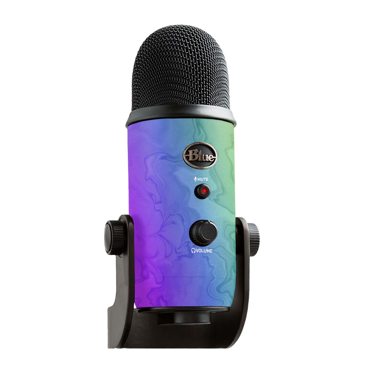 Rainbow Marbled Blue Yeti Microphone Skin | KO Custom Creations