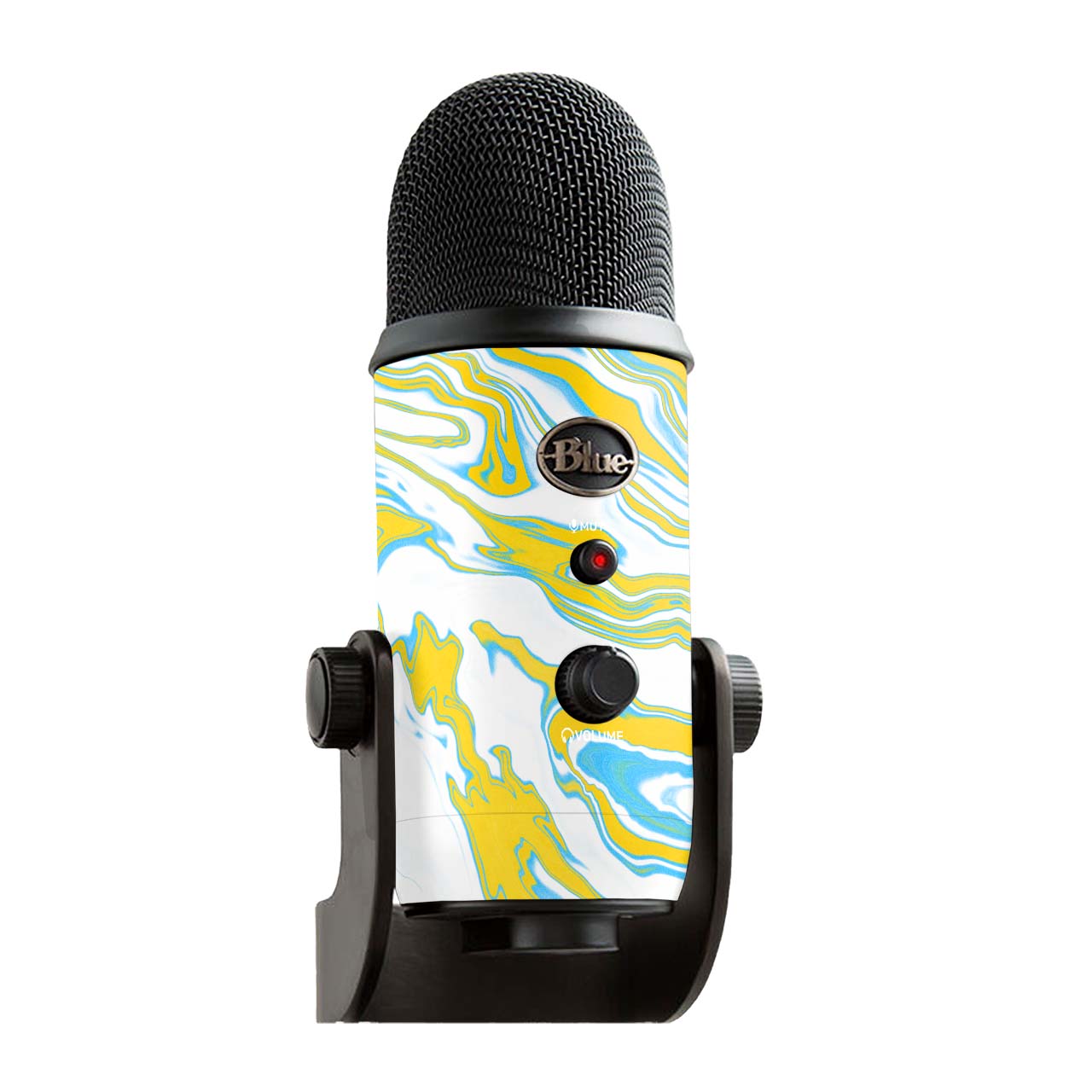 Thunder Stone Marbled Blue Yeti Microphone Skin | KO Custom Creations