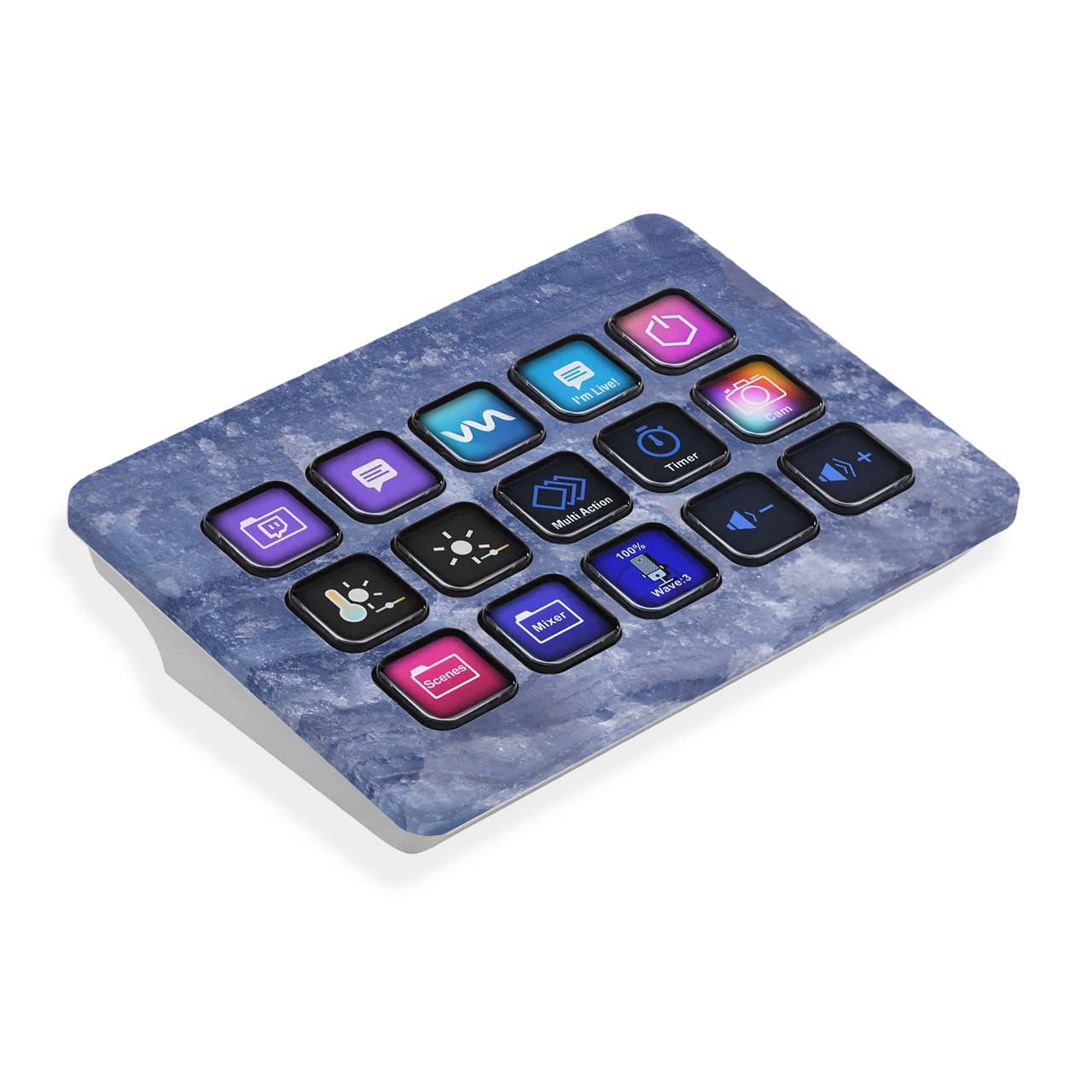 Blue Lace Agate Stream Deck MK.2 Faceplate Skin | KO Custom Creations