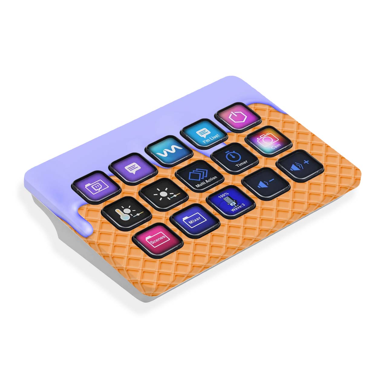 Blueberry Ice Cream Stream Deck MK.2 Faceplate Skin | KO Custom Creations