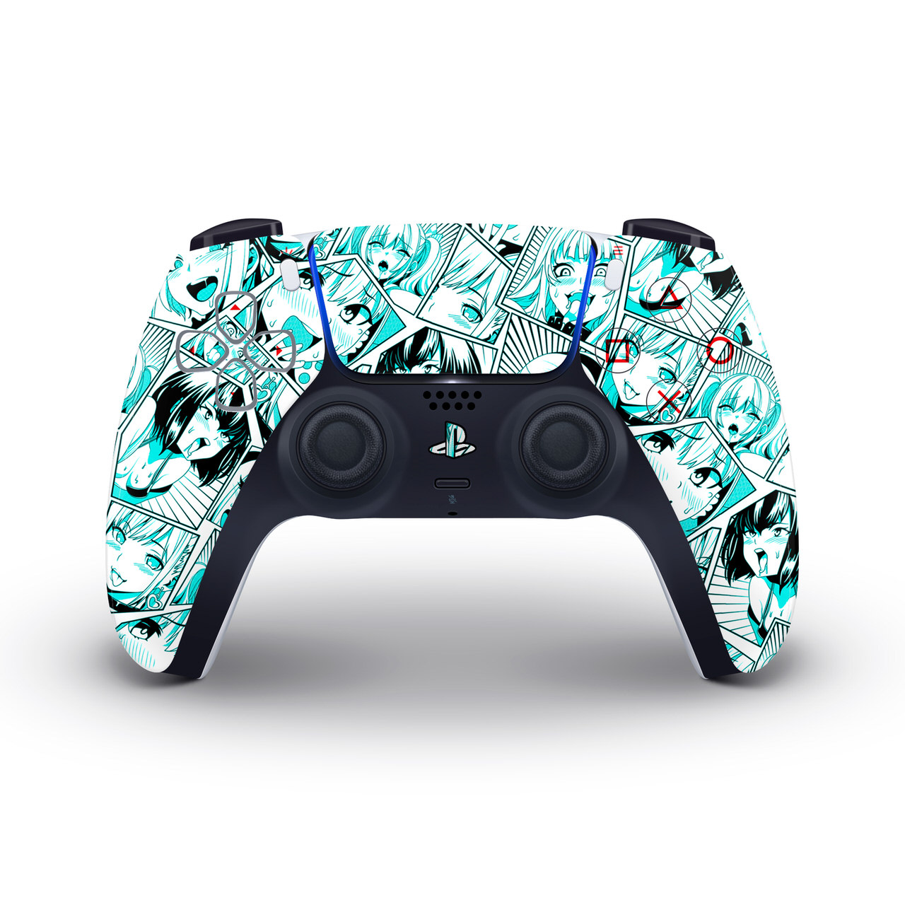 Ahegao Collage Teal Ps5 Controller Skin | KO Custom Creations