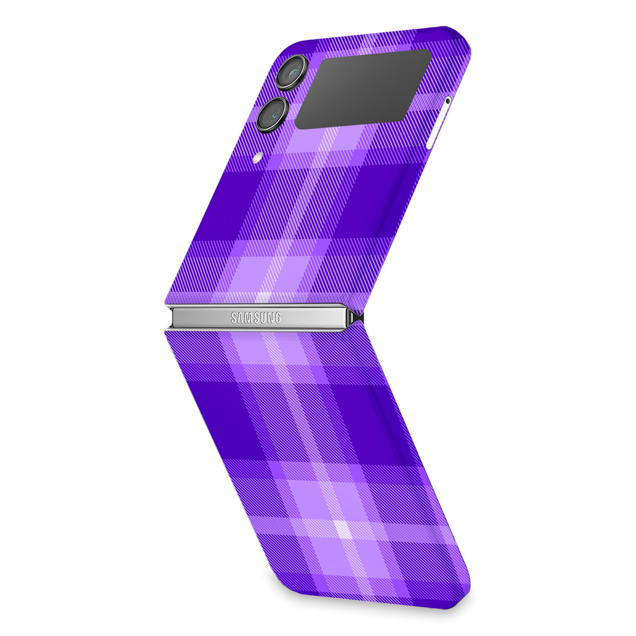 Plaid Purple Galaxy Z Flip4 Skin | KO Custom Creations