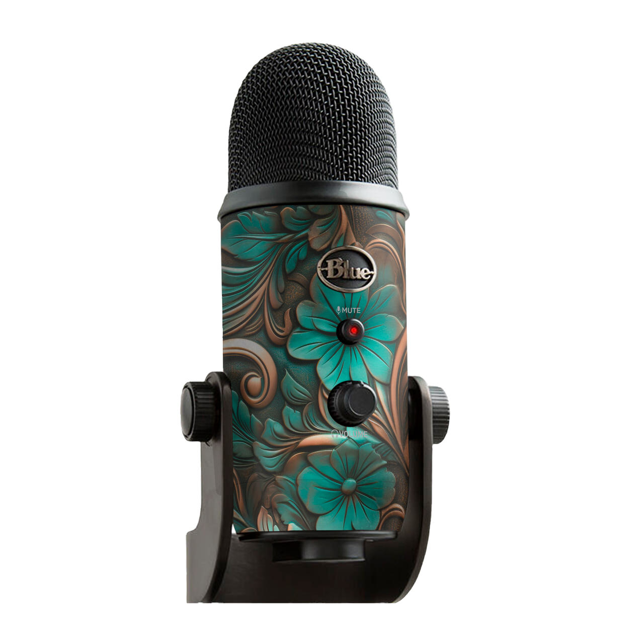 Copper Patina Blue Yeti Microphone Skin | KO Custom Creations