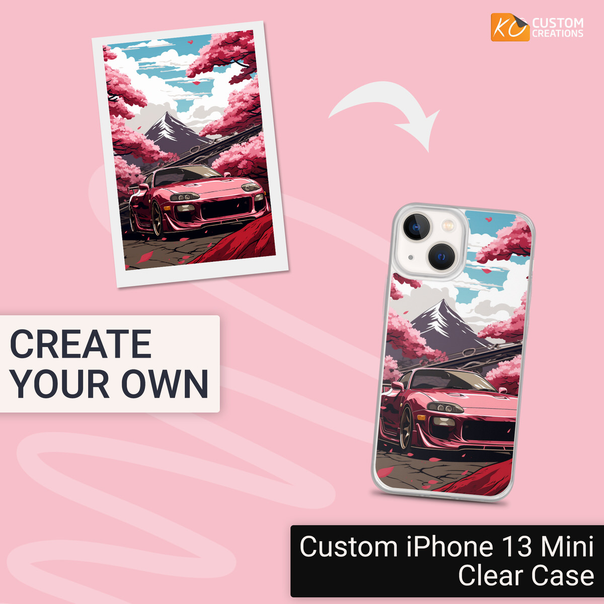 Custom iPhone 13 Mini Clear Case | KO Custom Creations